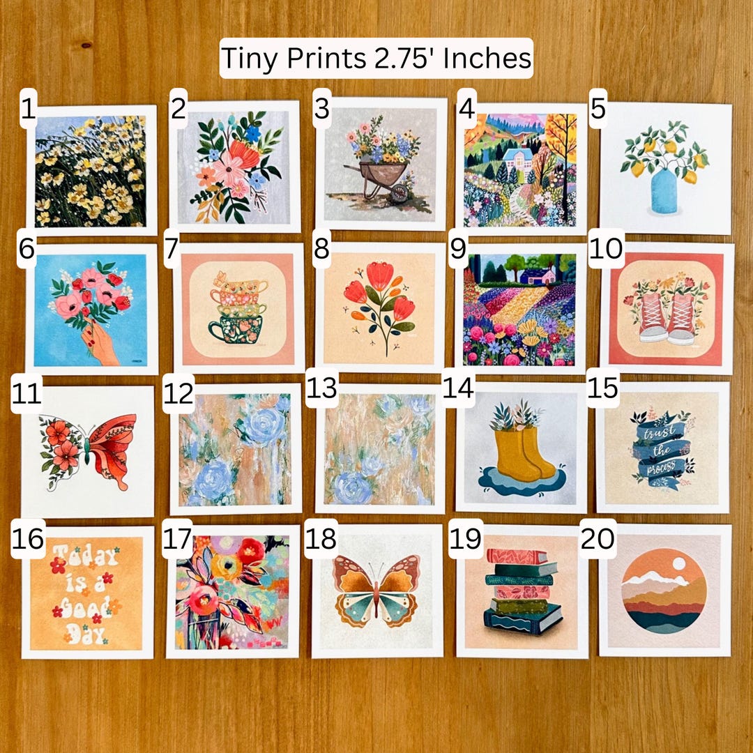 Tiny Art Prints: Mix & Match Designs (2.75" Square) - Etsy