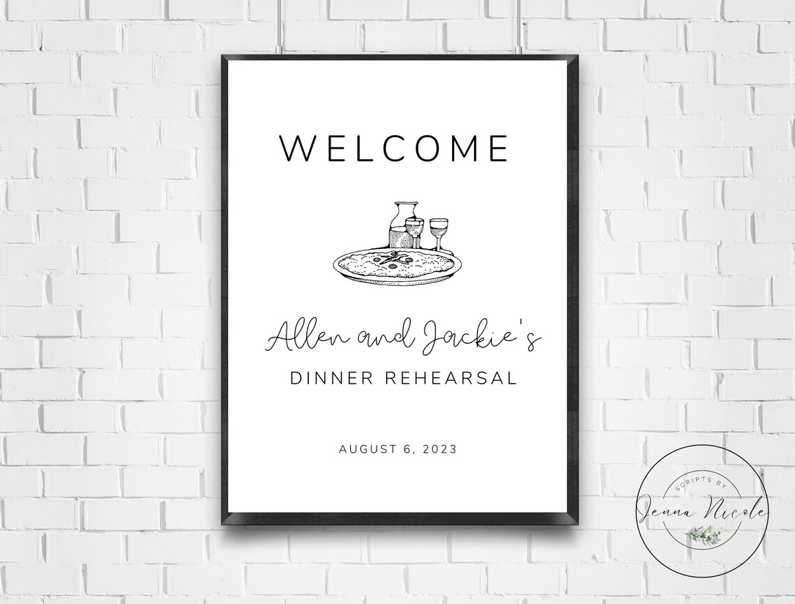 Pizza Dinner Rehearsal Sign Editable Template Love & Pizza - Etsy