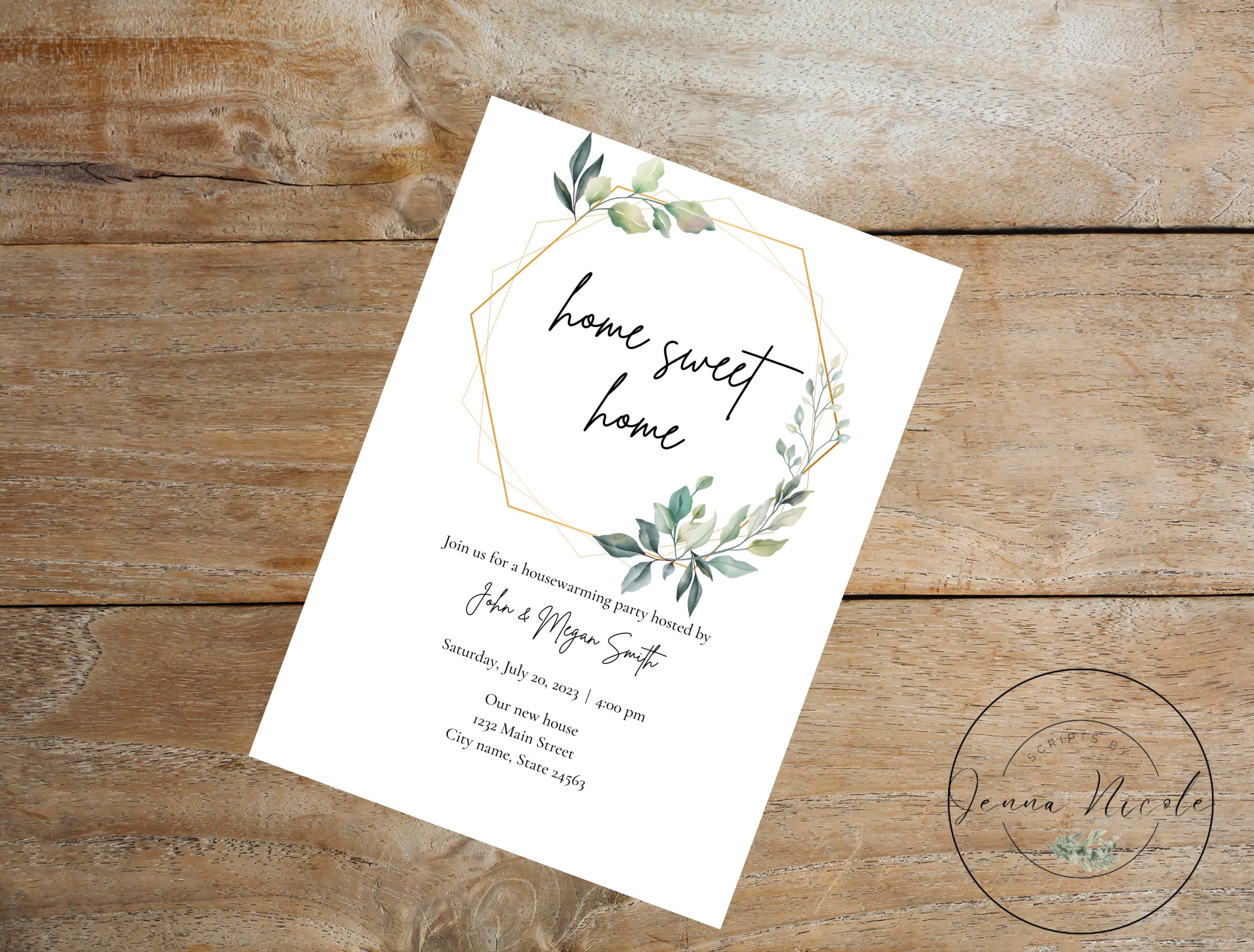 Housewarming Party Invitation, Editable Template, Home Sweet Home ...