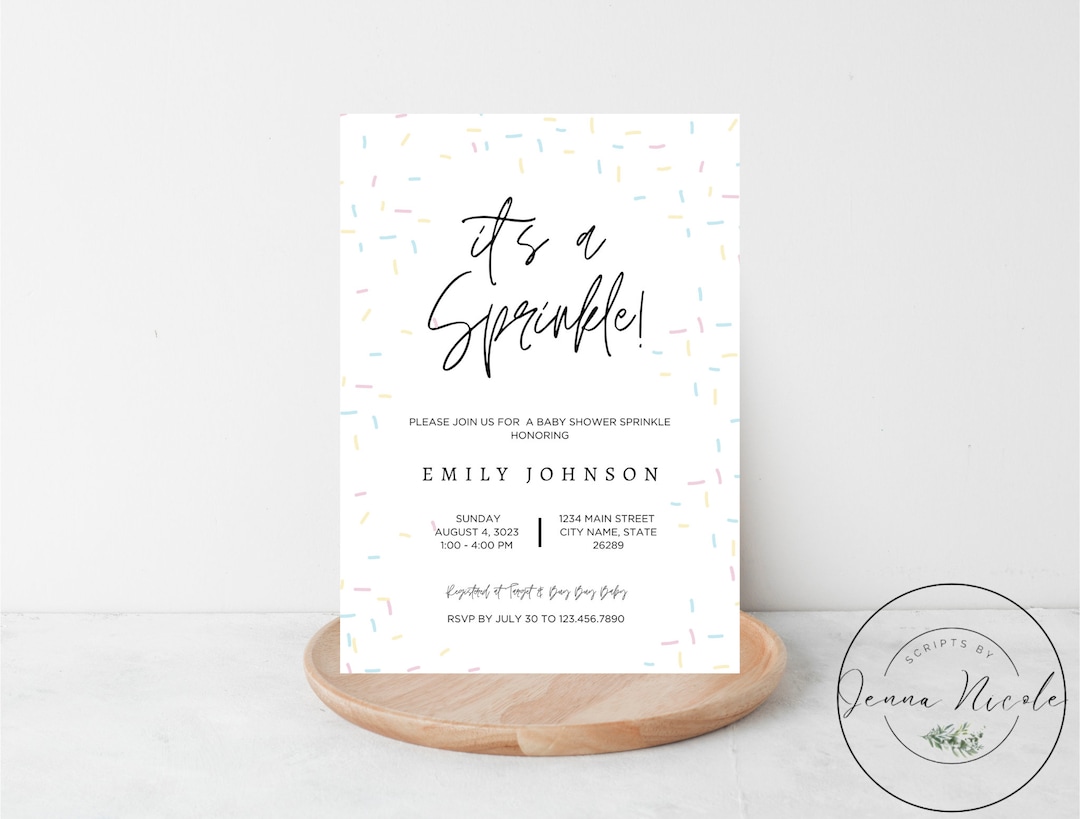 Editable Sprinkle Baby Shower Invitation Template (digital Download) - Etsy