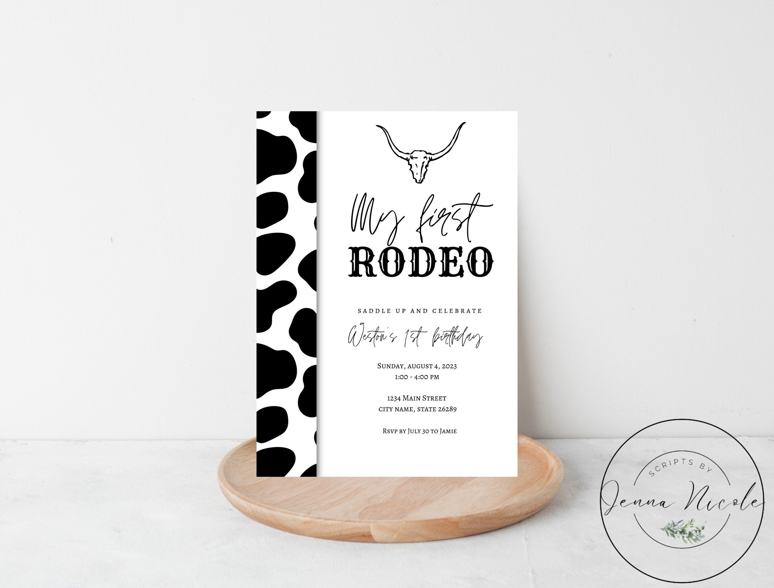 My First Rodeo Birthday Invitation, Editable Template, Wild West Party ...