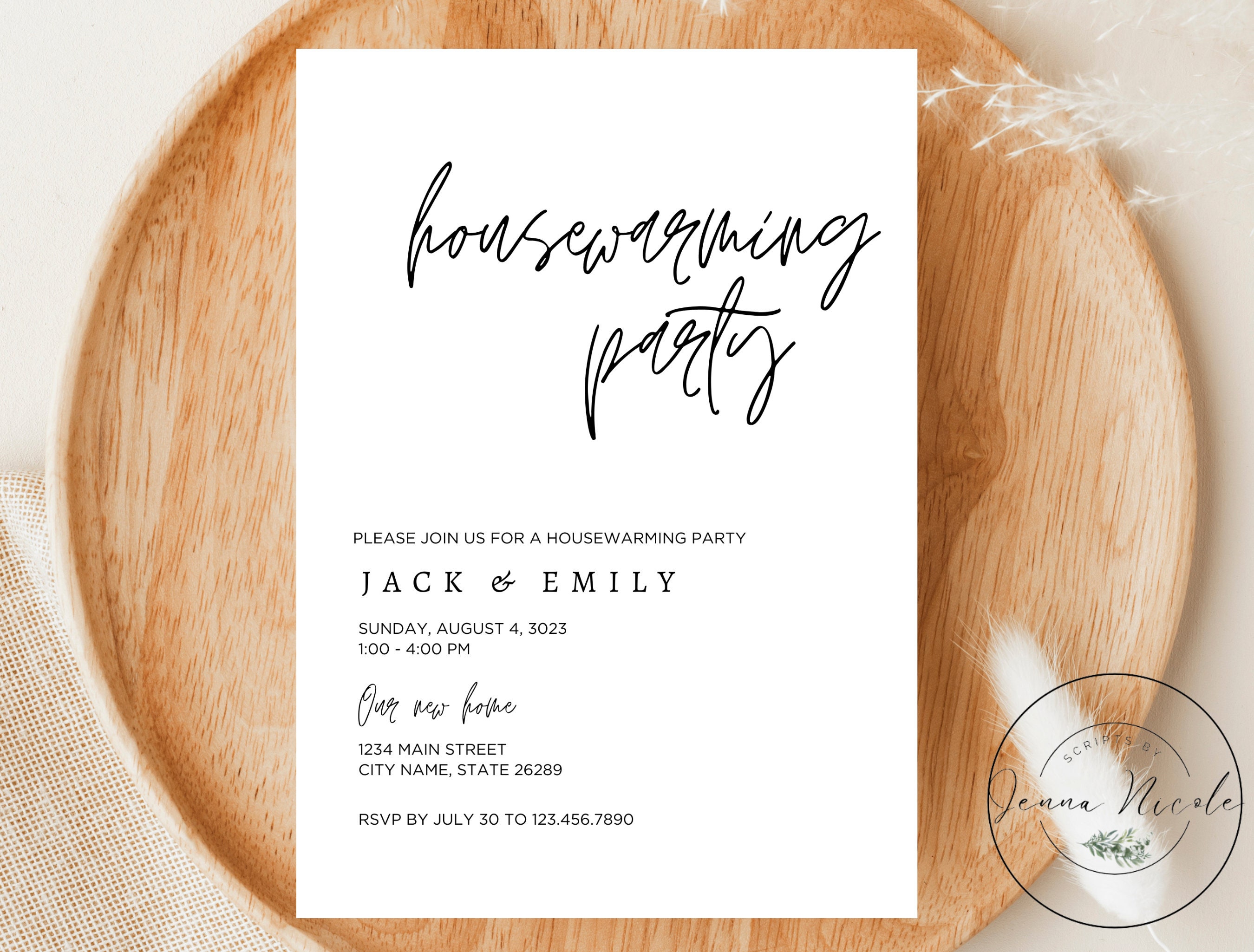 Housewarming Party Invitation, Editable Template, Modern Housewarming ...