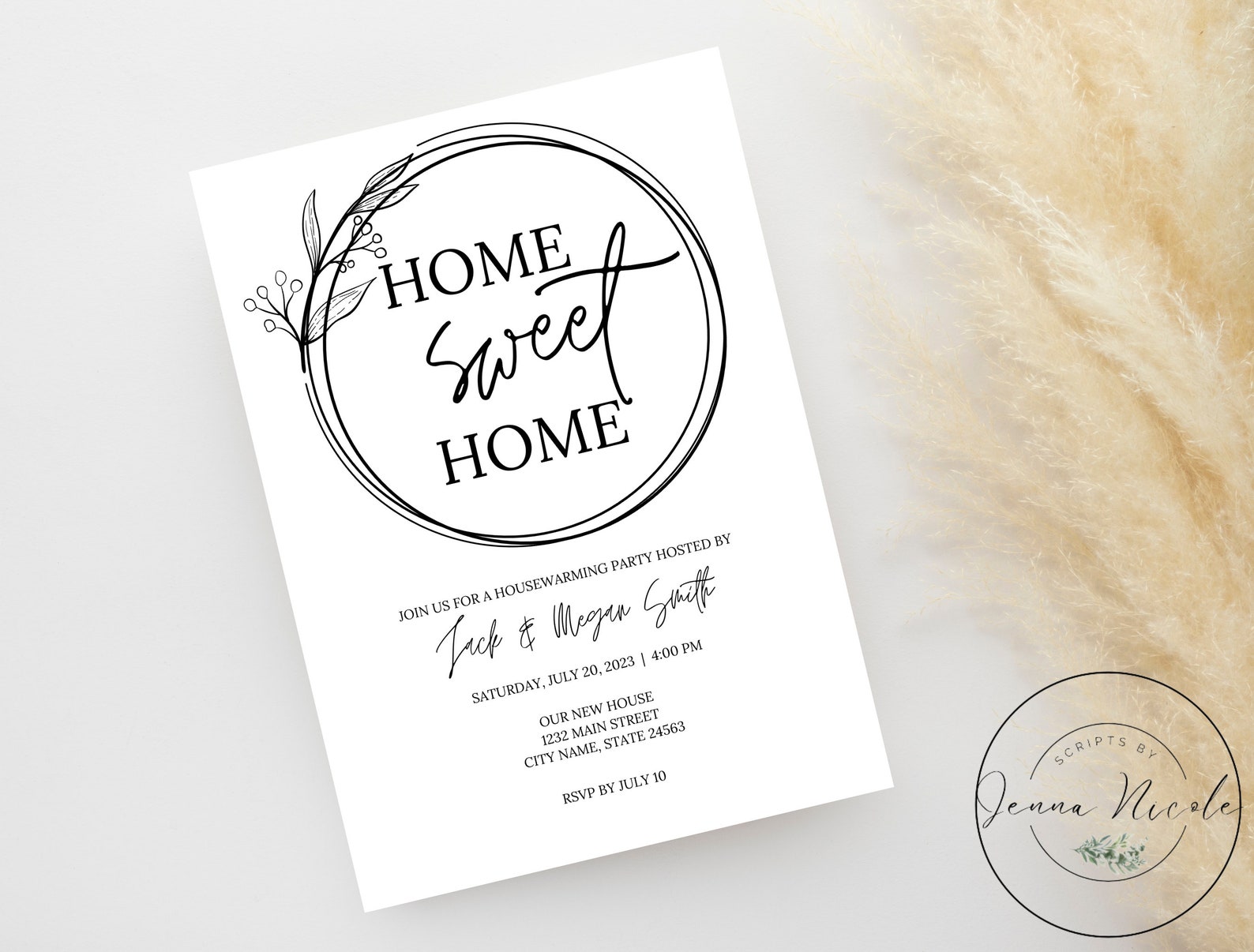 Housewarming Party Invitation, Editable Template, First Home, Home ...