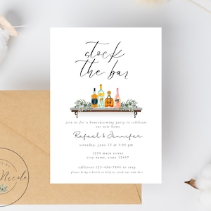 Housewarming Party Invitation, Editable Template, Stock the Bar Party ...