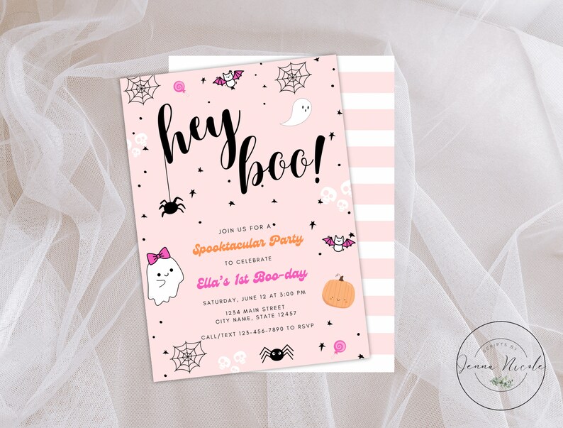 Spooky One Birthday Invitation, Editable Template, Halloween First ...