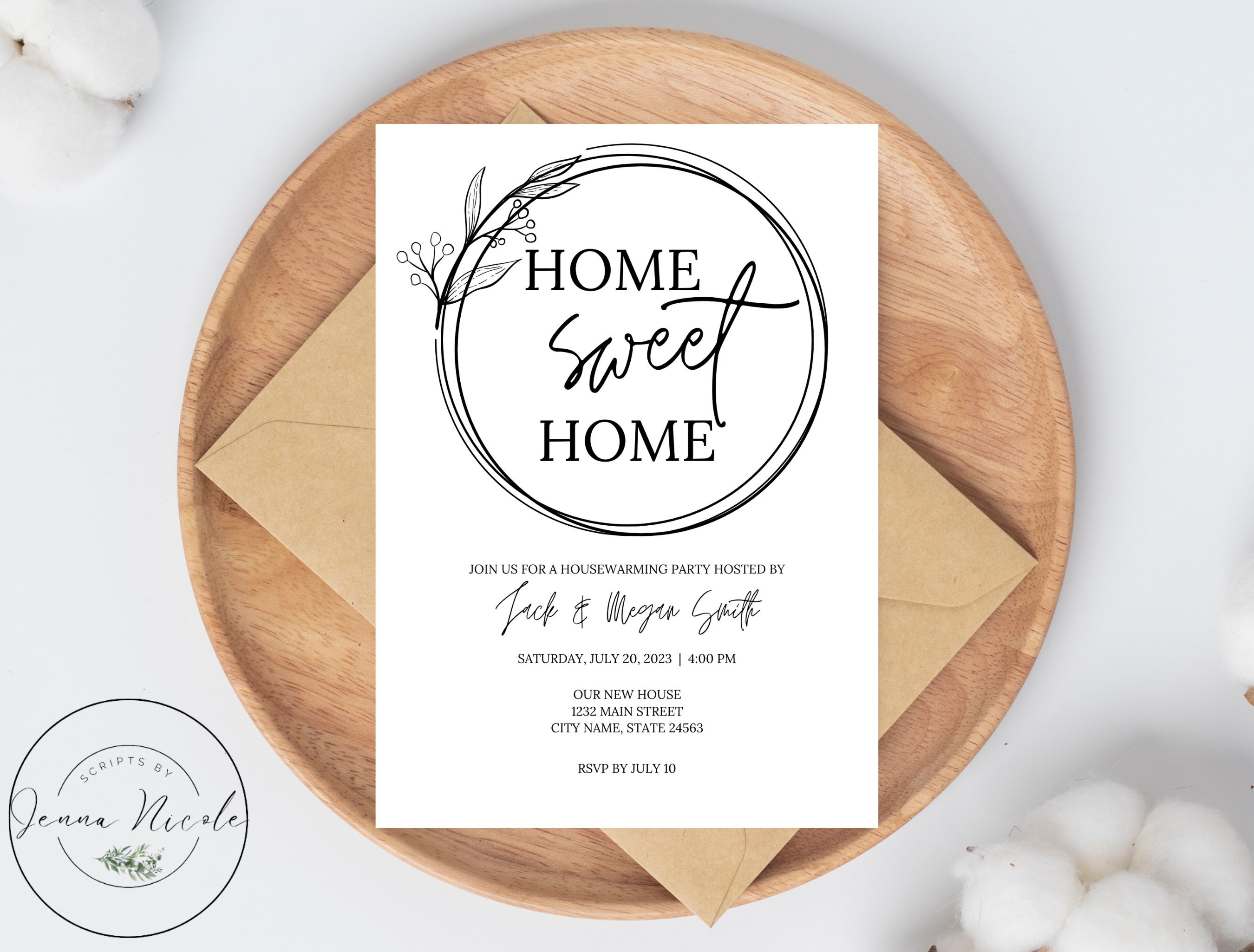 Housewarming Party Invitation, Editable Template, First Home, Home ...