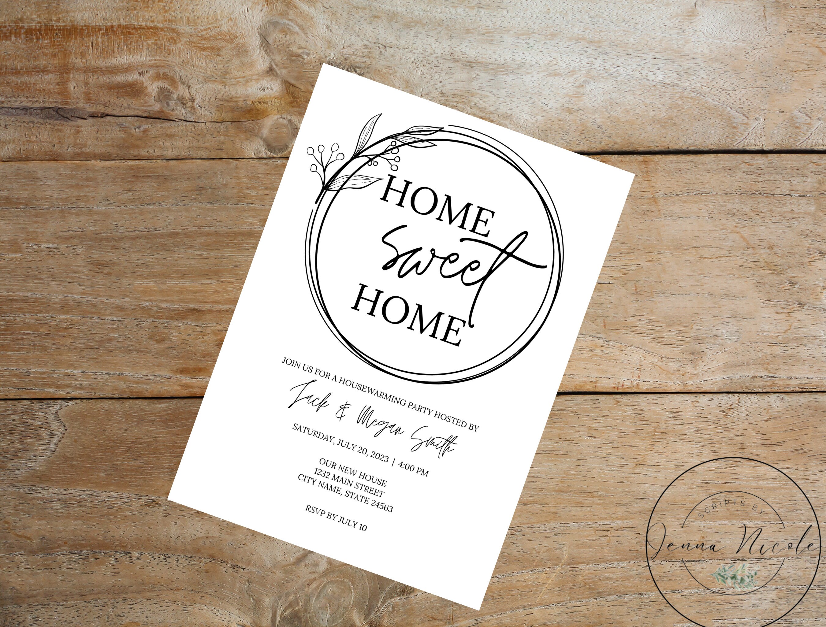 Housewarming Party Invitation, Editable Template, First Home, Home ...