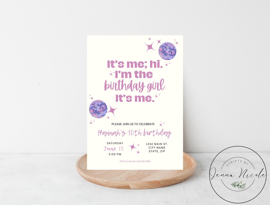 Taylor Swift Birthday Invitation: Eras Party, Editable Template (DIY ...