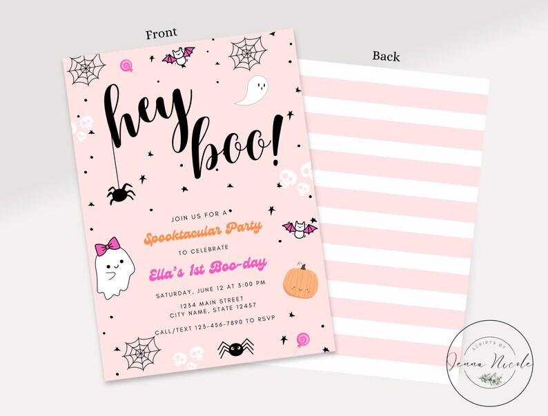Spooky One Birthday Invitation, Editable Template, Halloween First ...