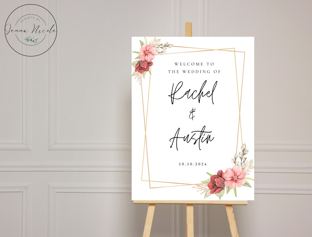 Wedding Welcome Sign, Editable Template, Printable Wedding Poster ...