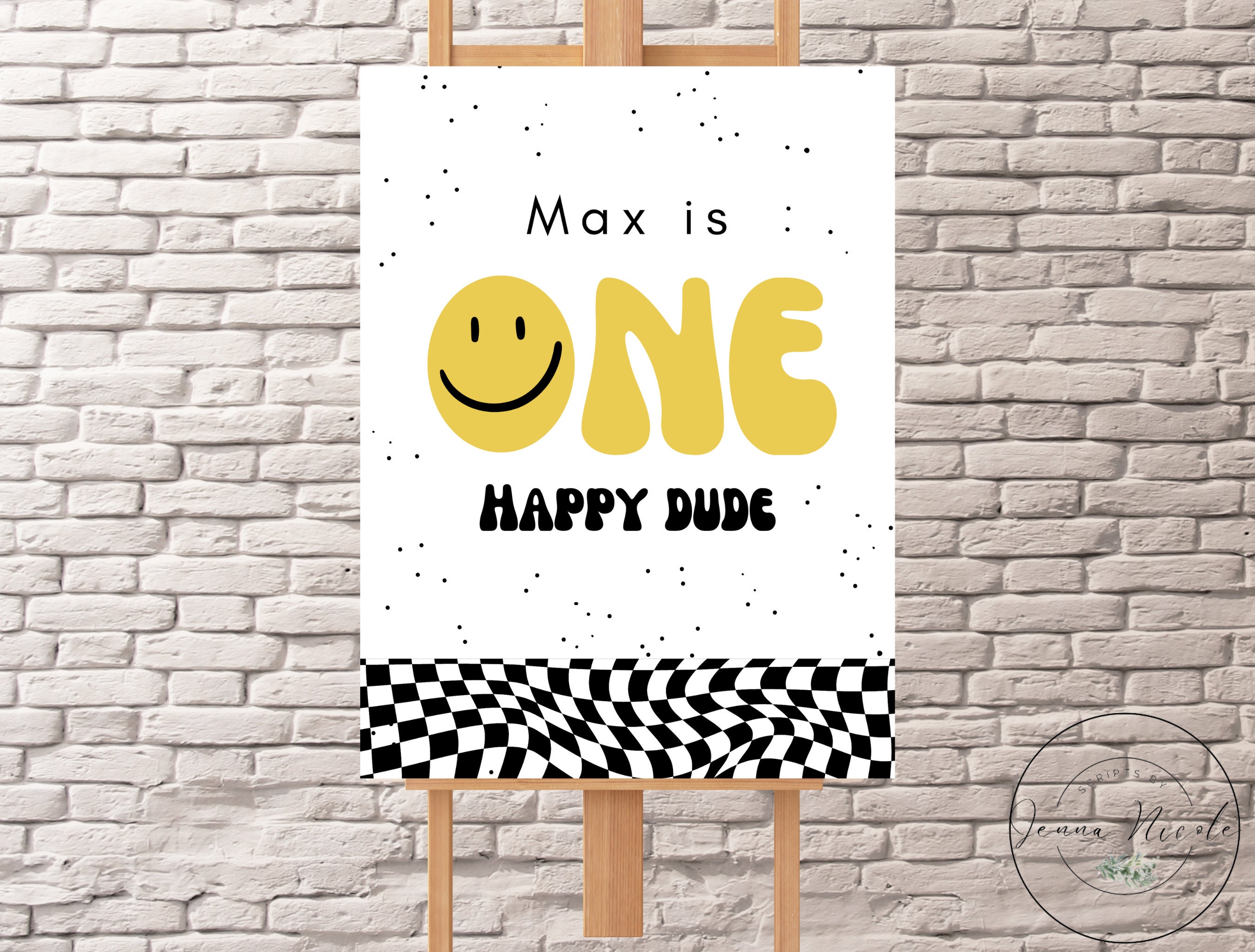 One Happy Dude Sign Editable Template Happy Dude Sign 1st - Etsy