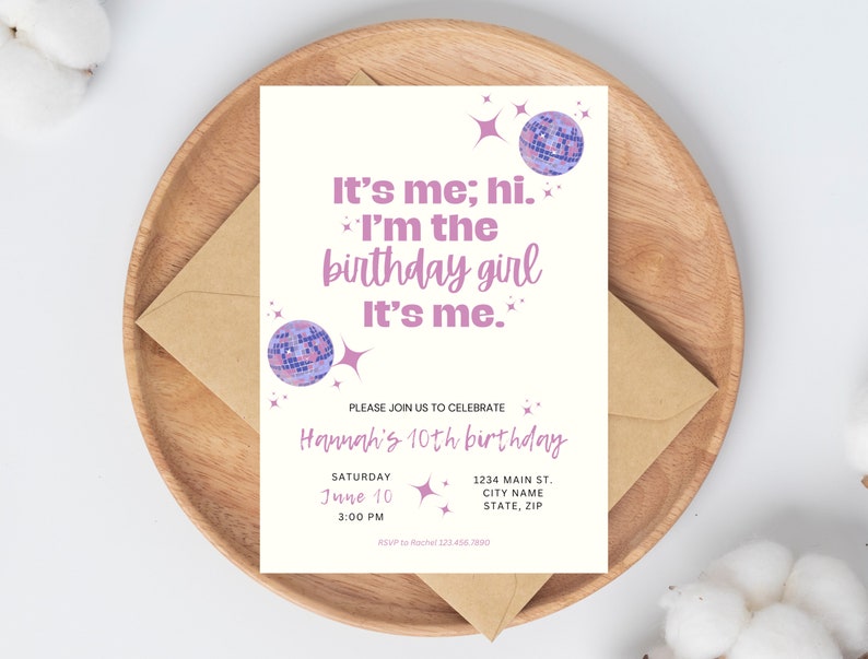 Taylor Swift Birthday Invitation: Eras Party, Editable Template (DIY ...