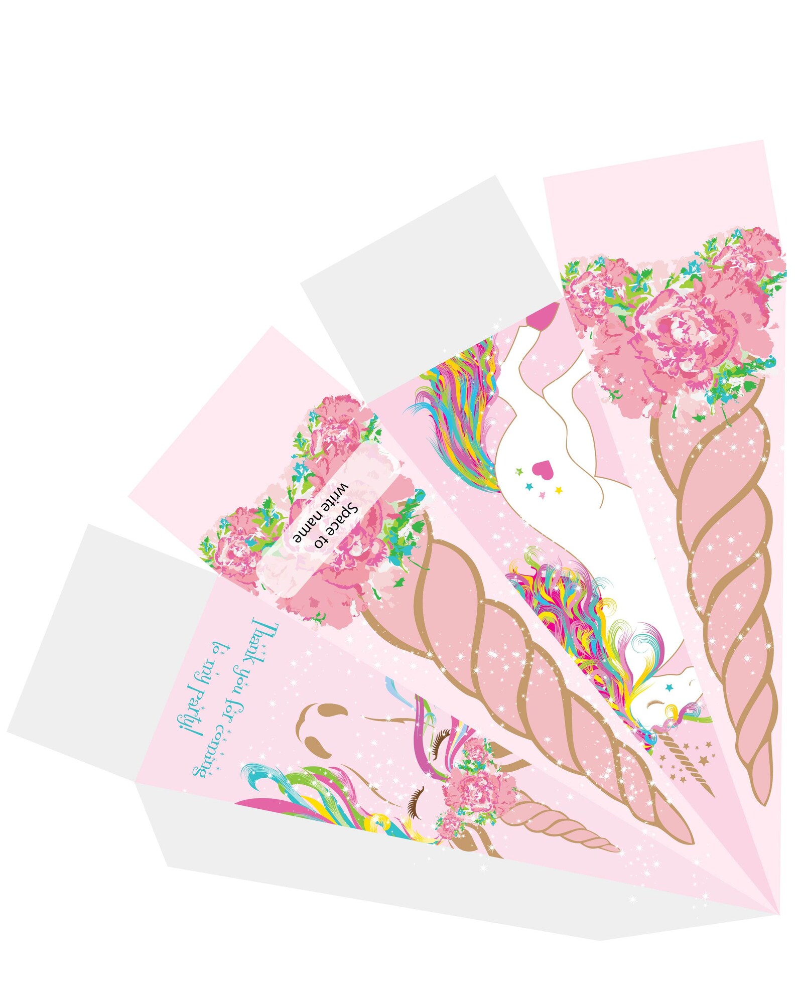 Unicorn Favor Box! Cute Triangle Favor Boxes! Instant Download, DIY ...