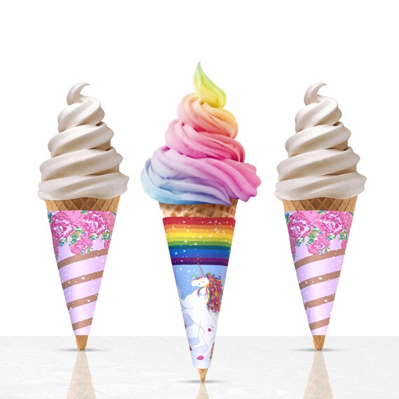 Ice Cream Wrappers for Kids Unicorn Party Cute Addition to - Etsy