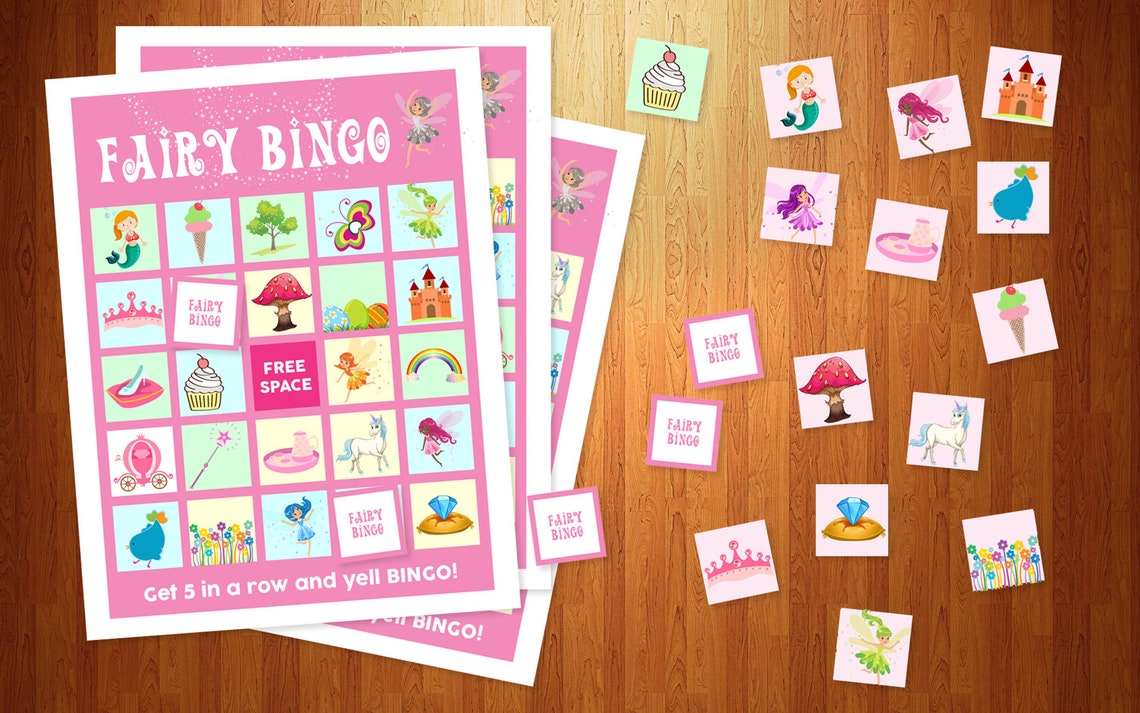 Fairy Birthday Party Bingo Game, Print, Instant Download, DIY, Lots of ...