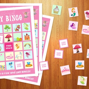 Fairy Birthday Party Bingo Game, Print, Instant Download, DIY, Lots of ...