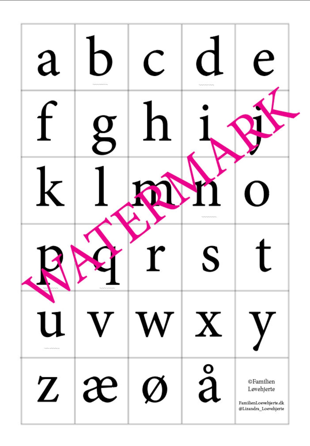 Dansk Alfabet Små Bogstaver - Etsy