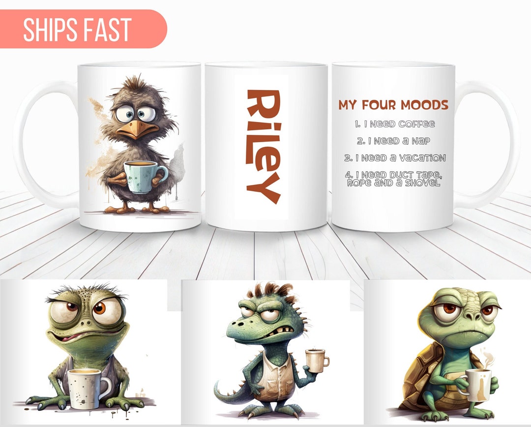 Personalized Grumpy Animals Coffee Mug 2 11oz/15oz, Unique, Ceramic ...