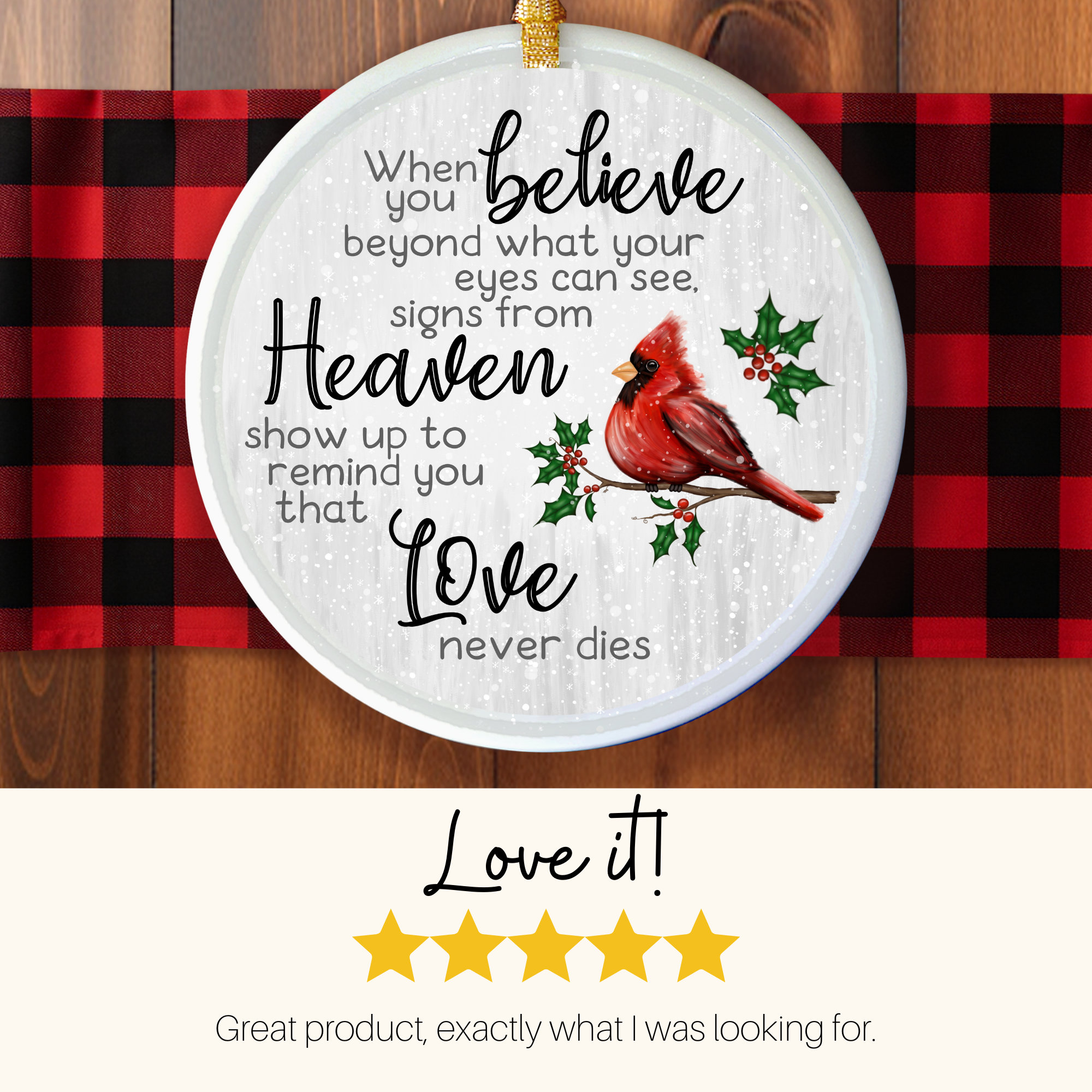 Personalized Ceramic Cardinal Ornament, Handmade Christmas Tree Decor ...