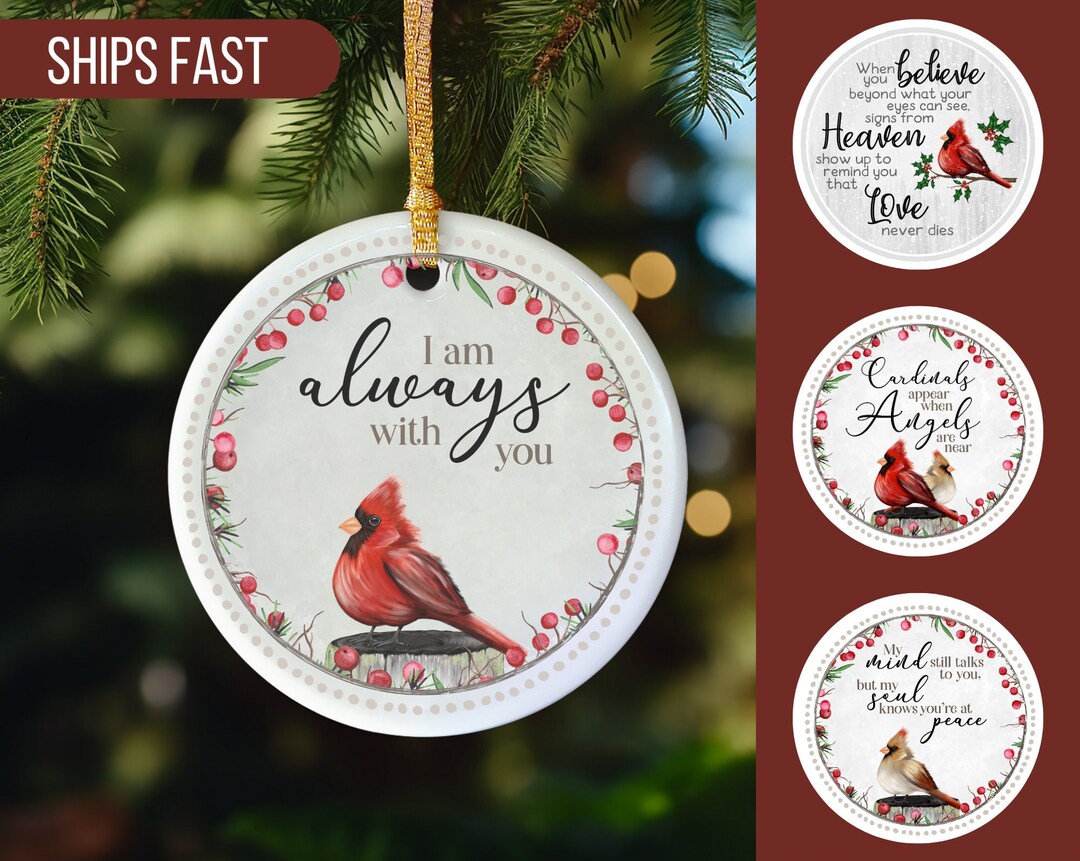 Personalized Ceramic Cardinal Ornament, Handmade Christmas Tree Decor ...