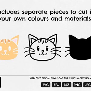 Kitty Cat Face SVG, Layered Kitty Cat Cutting File, Cute Kitten Face ...
