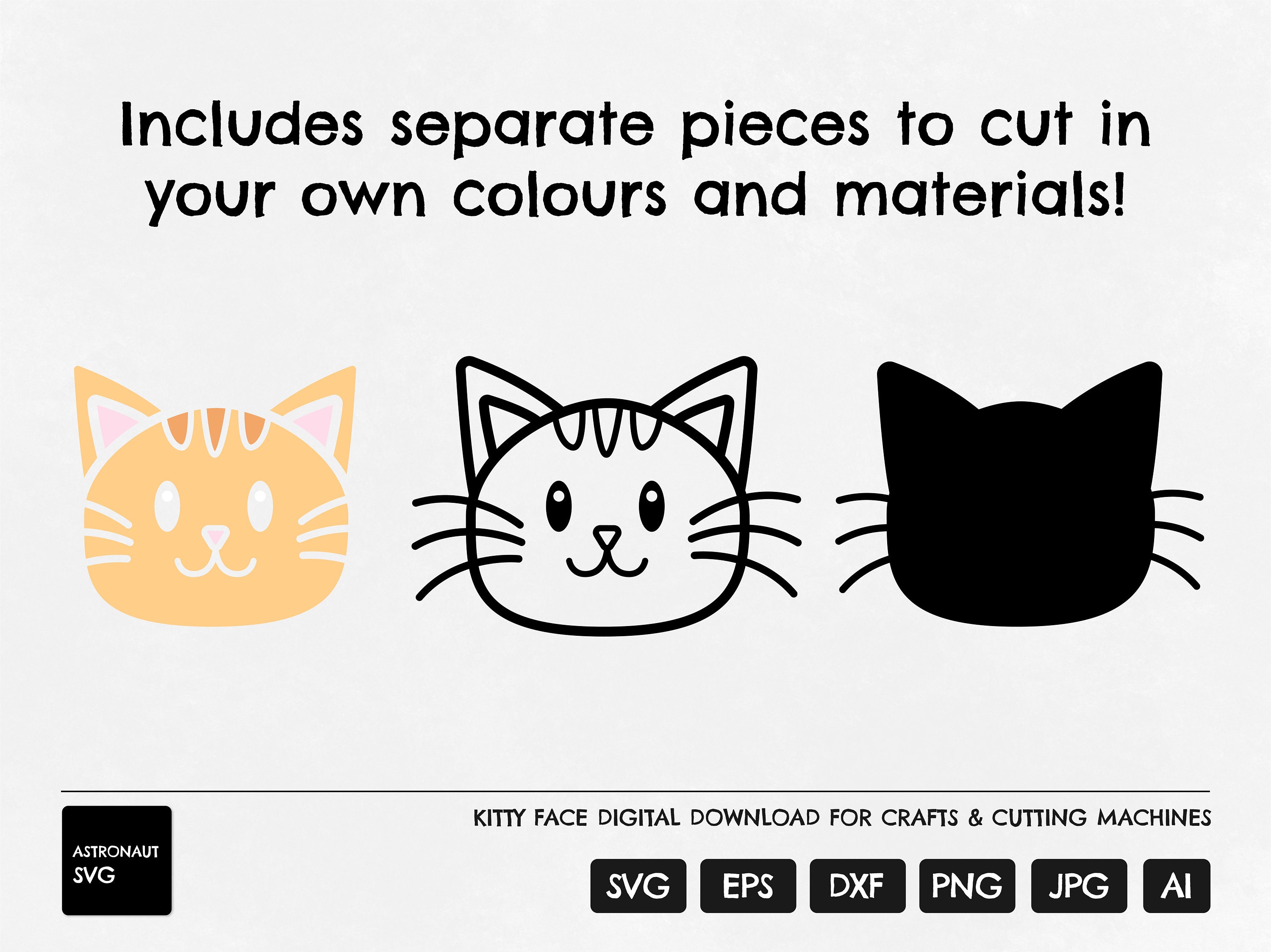 Kitty Cat Face SVG, Layered Kitty Cat Cutting File, Cute Kitten Face ...