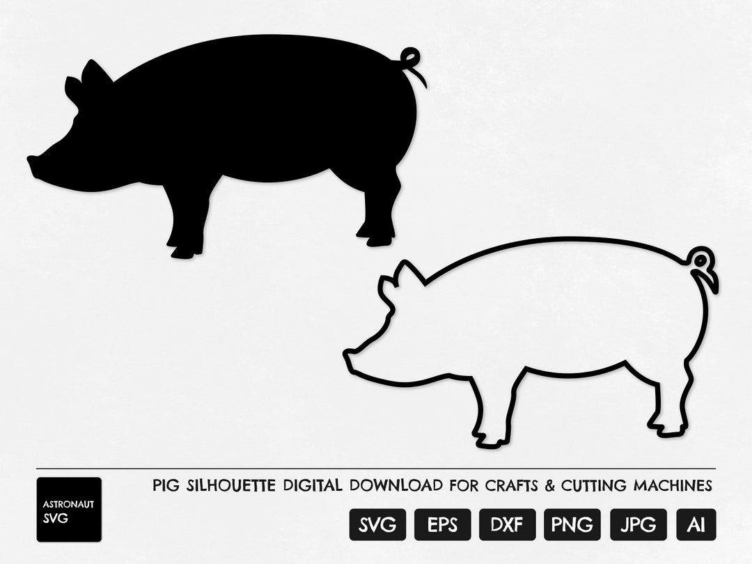 Pig SVG, Pig Silhouette, Pig Cricut, Pig Cutting File, Farm Pig Svg ...
