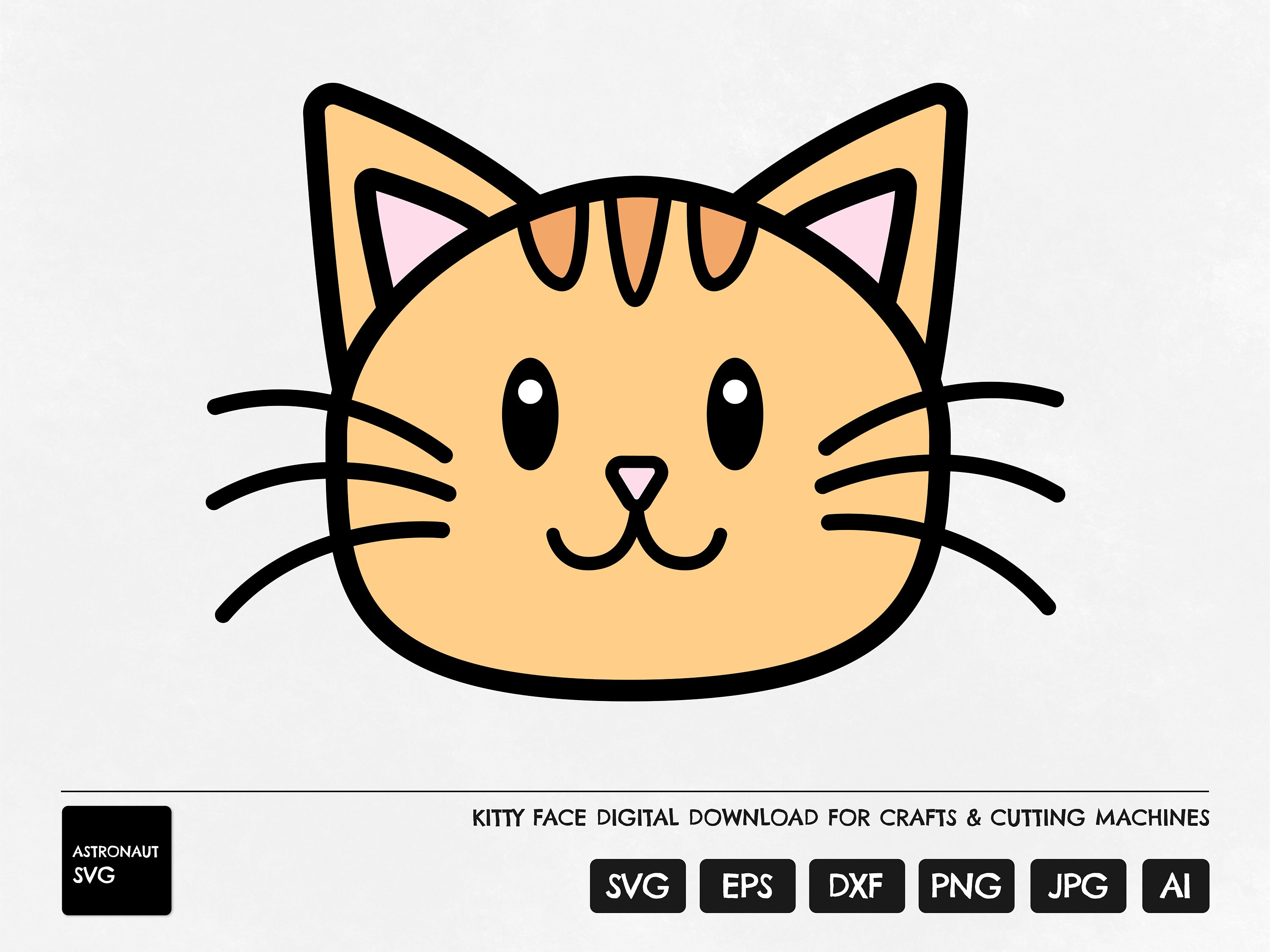 Kitty Cat Face SVG, Layered Kitty Cat Cutting File, Cute Kitten Face ...