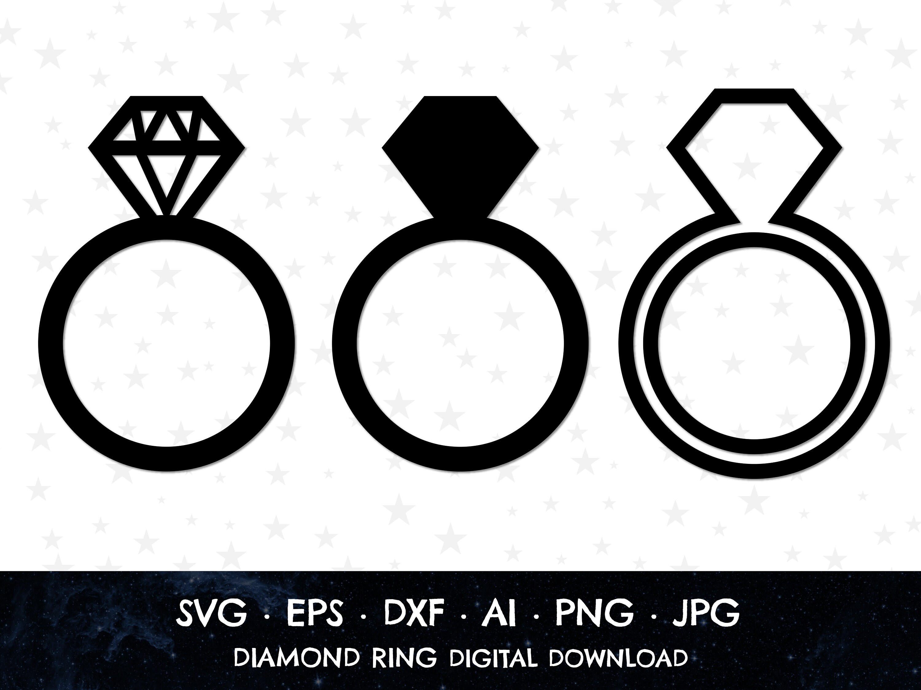 Anillo de diamantes SVG anillo de compromiso SVG anillo SVG | Etsy