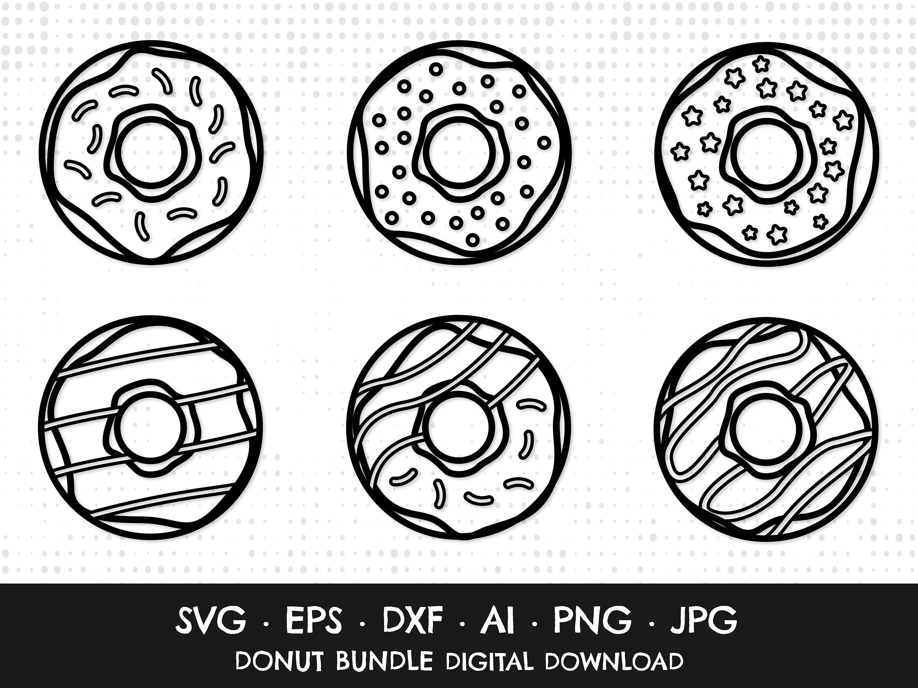 Donut SVG Doughnut SVG Donut Cut File Donut Digital | Etsy