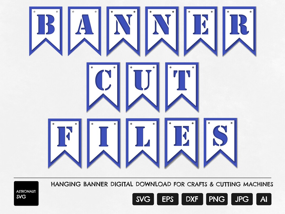 A-Z Banner, SVG Banner Cut File, Build Your Own Banner, Layered Banner ...