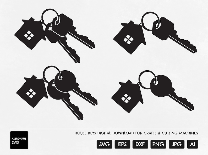 House Keys SVG, New House, Moving House SVG, Door Keys Cutting Files ...