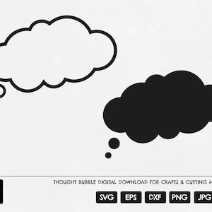 Thought Bubble SVG, Thinking Bubble Clipart, Idea Cloud Cut File ...