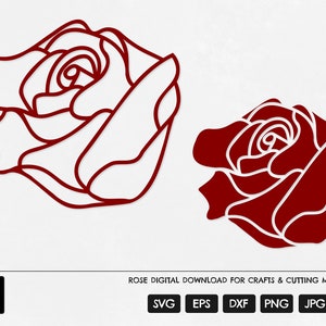 Rose Bud SVG, Rose Flower Head SVG, Pretty Rose Cut File, Rose Head ...