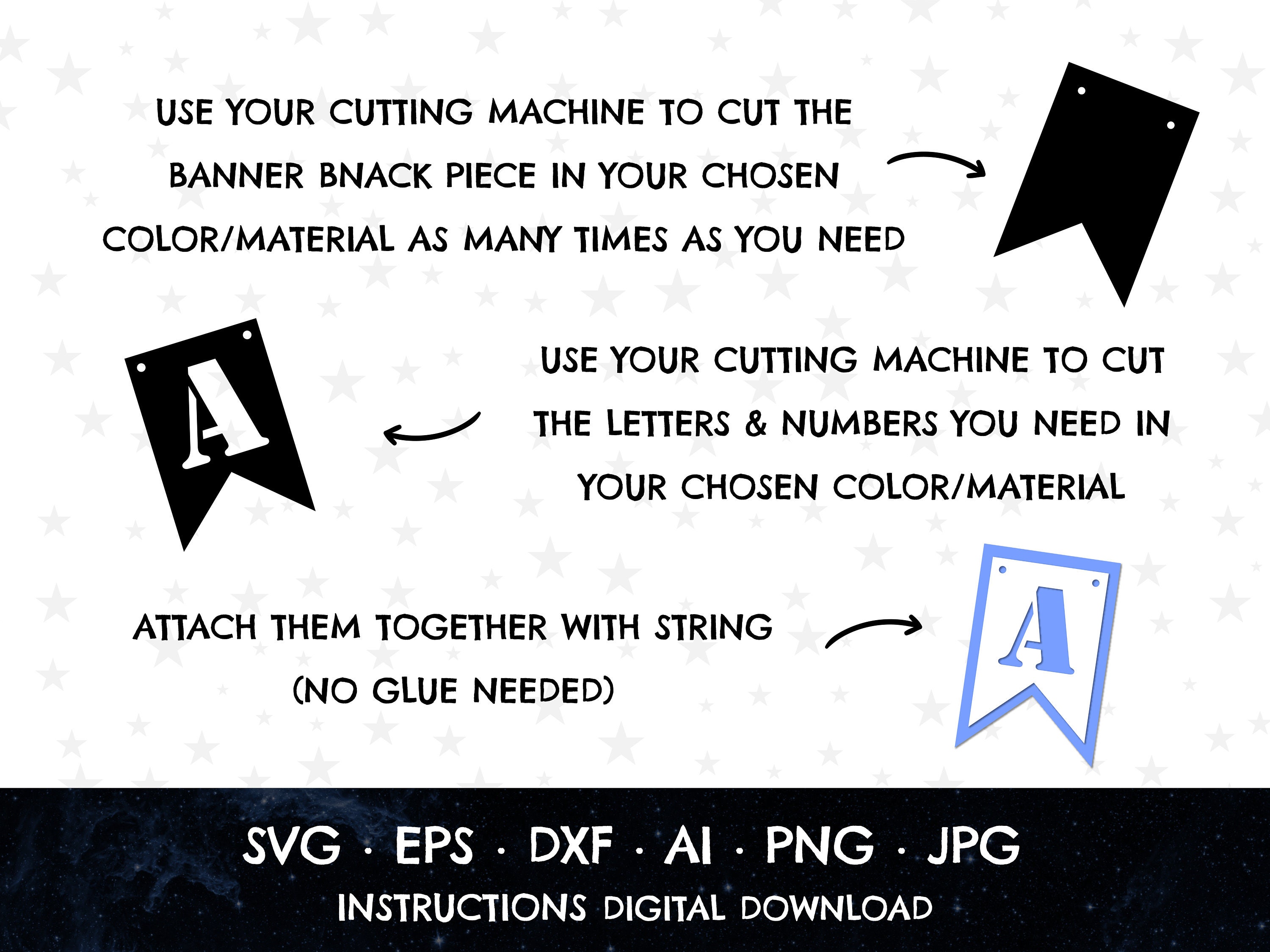 A-Z Banner SVG Banner Cut File Build Your Own Banner | Etsy Australia