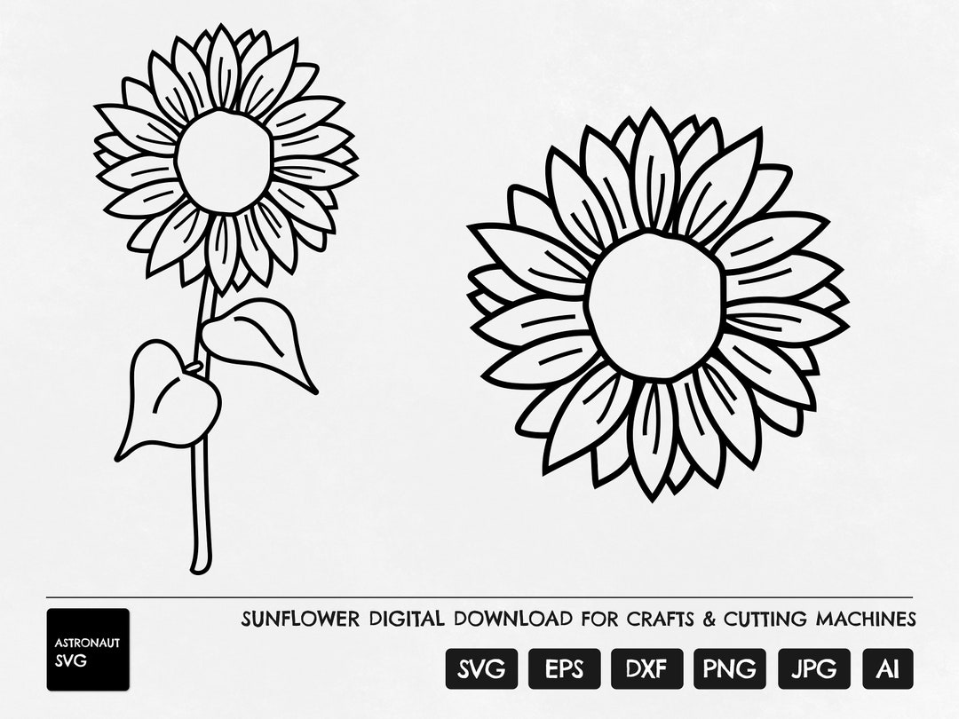 Sunflower Svg Floral Summer Svg Summer Flower Cutting File Sunflower