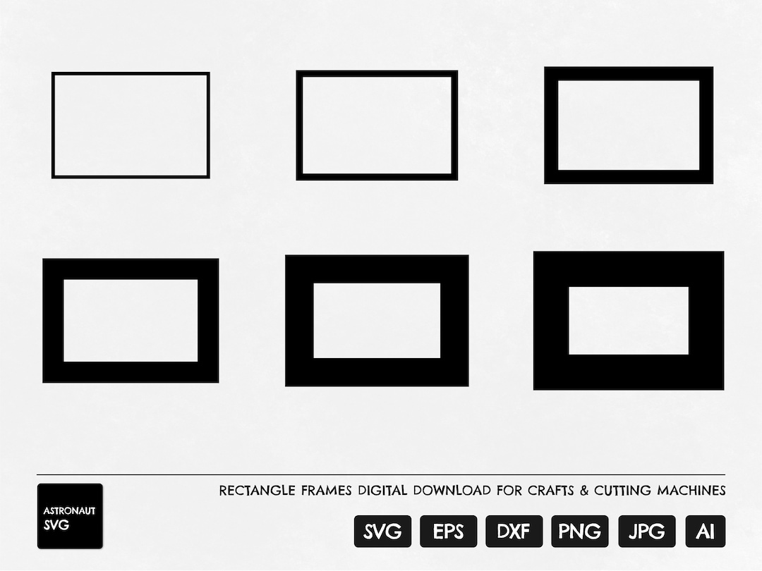 Rectangle Frames SVG, Thick Rectangle Frame, Thin Rectangle Frame ...
