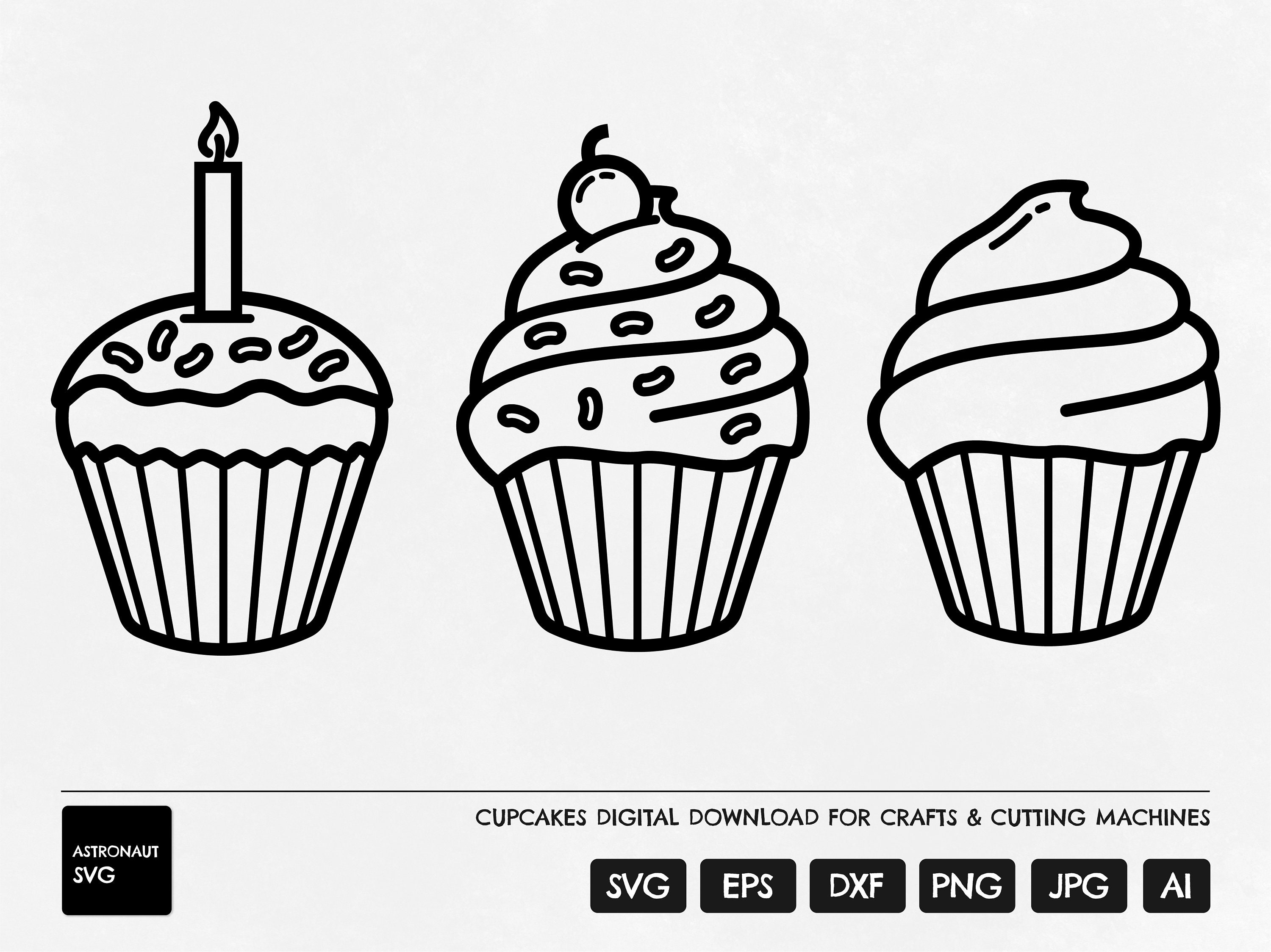 Cupcake SVG Birthday Cupcake SVG Cherry Cupcake Cutting - Etsy Canada