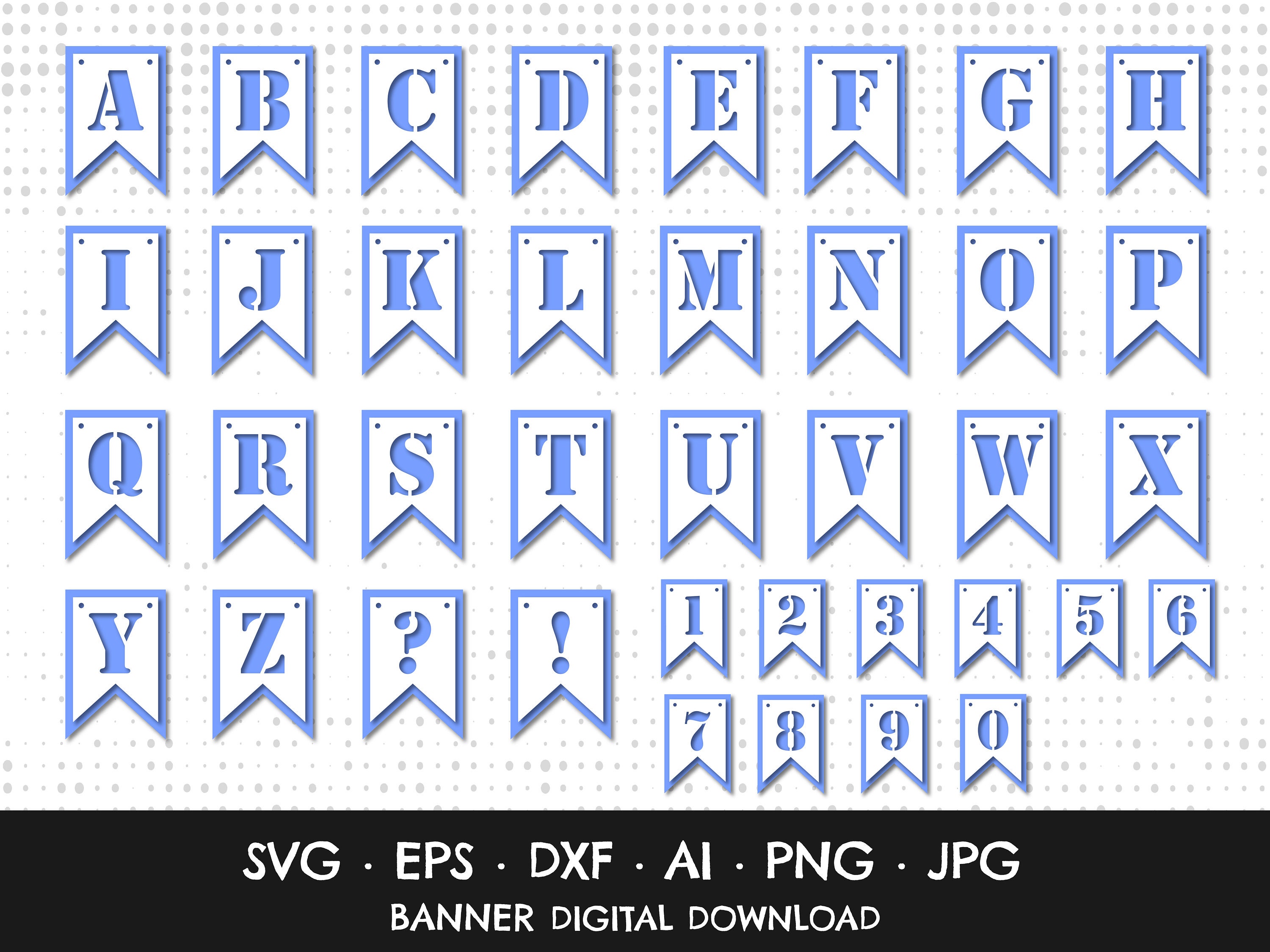 A-Z Banner SVG Banner Cut File Build Your Own Banner | Etsy