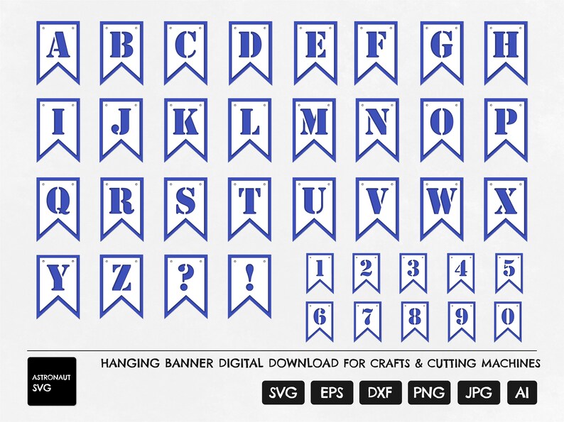 A-Z Banner, SVG Banner Cut File, Build Your Own Banner, Layered Banner ...