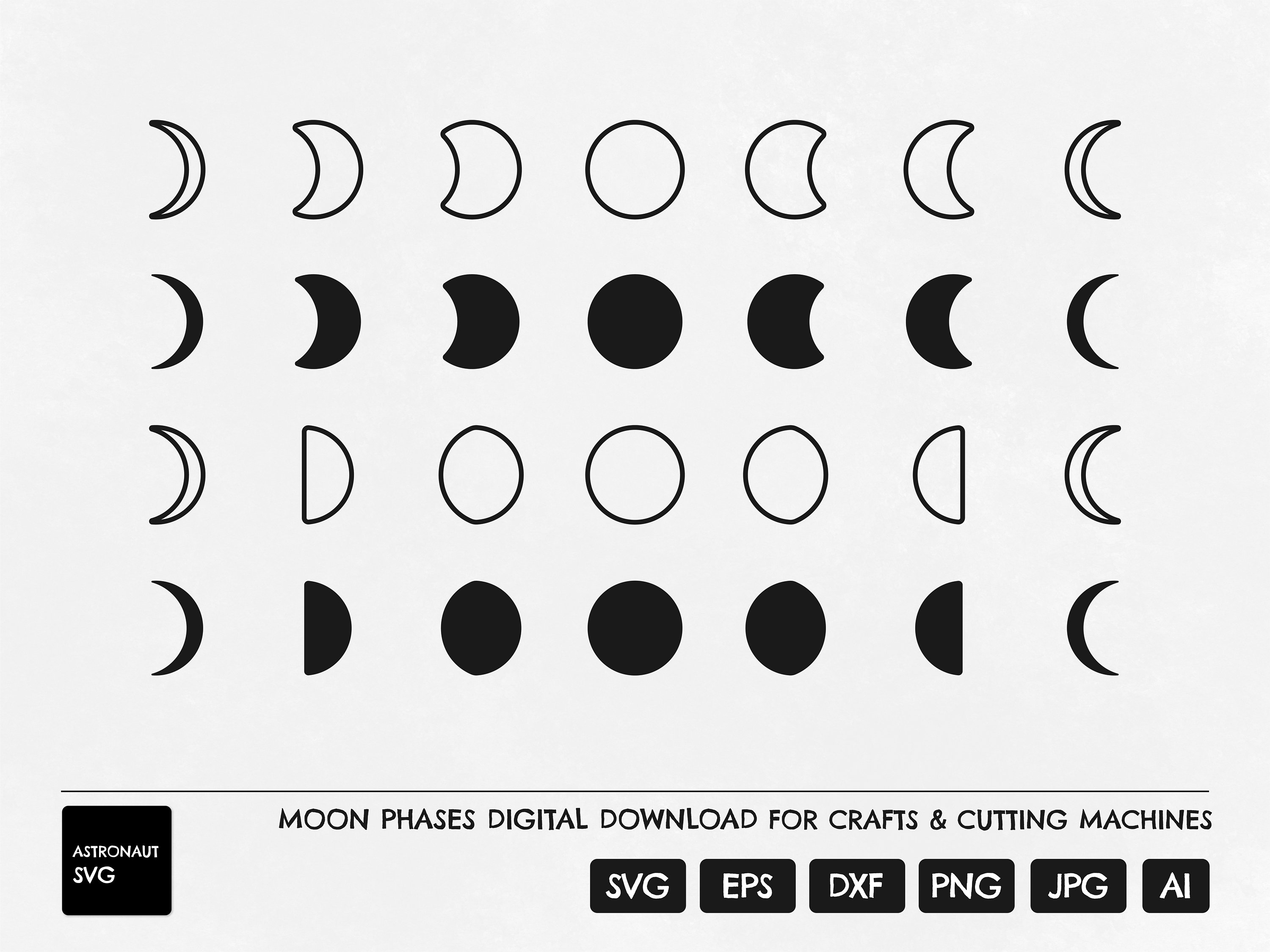 Moon Phases Moon Phases SVG Moon Phases Bundle Moon SVG - Etsy