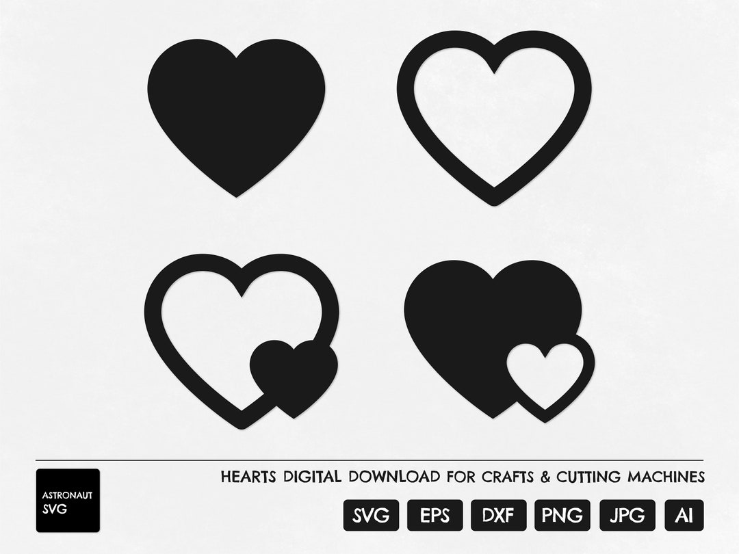 Love Heart SVG, Heart Love Silhouette, Heart SVG, Love Heart Cut File ...