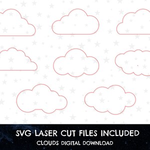 Clouds SVG Clouds Cut Files Cloud Silhouette Cloud Cricut - Etsy