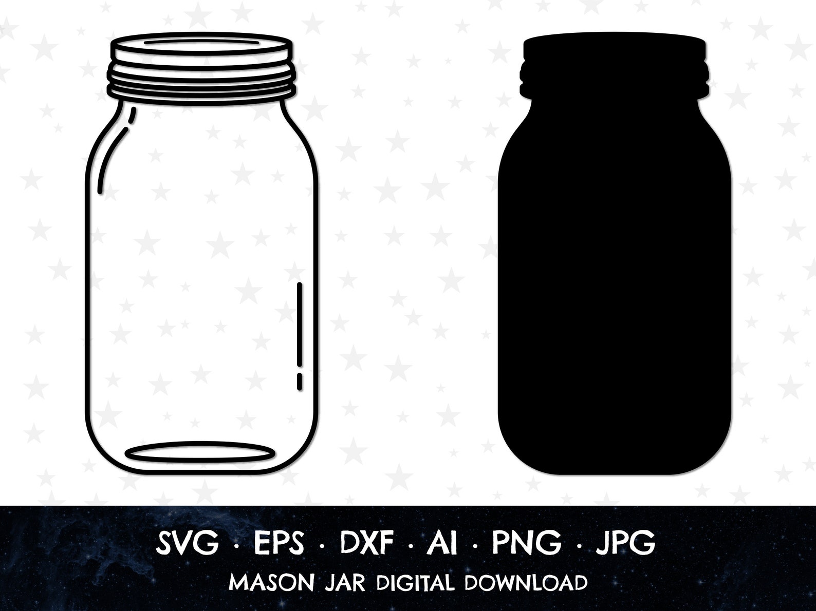 Mason Jar SVG Jar SVG Glass Jar SVG Jar Cut File Mason Jar | Etsy