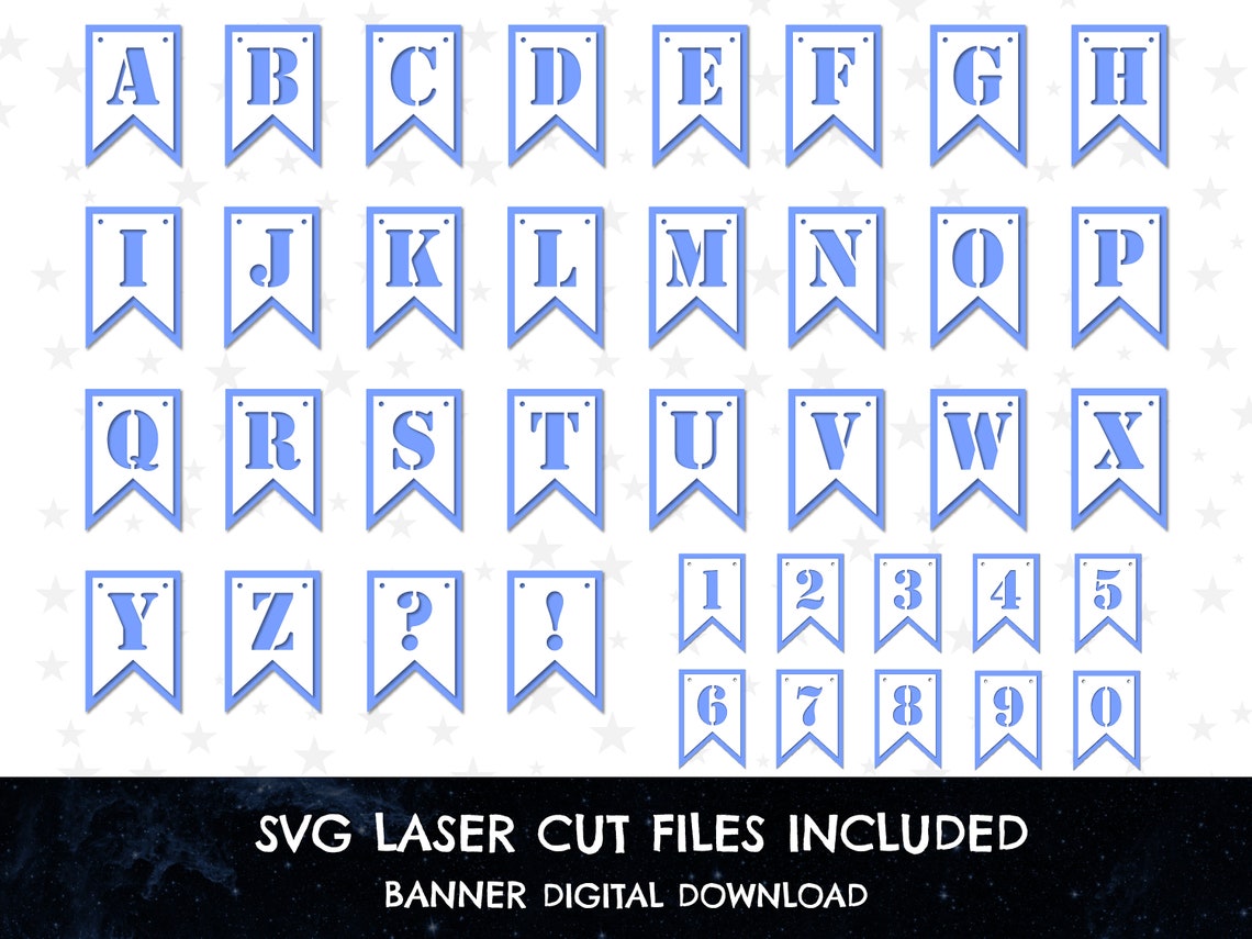 A-Z Banner SVG Banner Cut File Build Your Own Banner | Etsy
