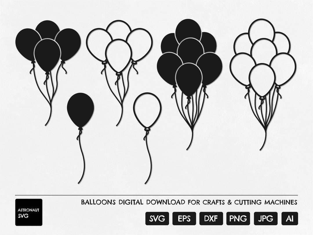 Balloons SVG, Balloon Bundle Svg, Balloon SVG, Balloon Silhouette ...