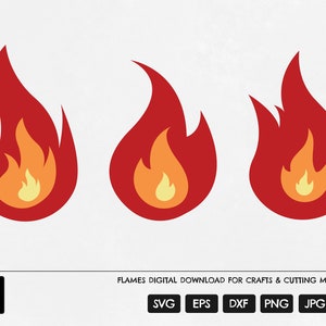 Flames SVG, Fire SVG, Flame Layers Cutting Files, Digital Flame, Fire ...