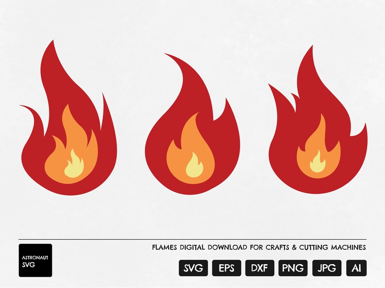 Flames SVG Fire SVG Flame Layers Cutting Files Digital - Etsy Canada