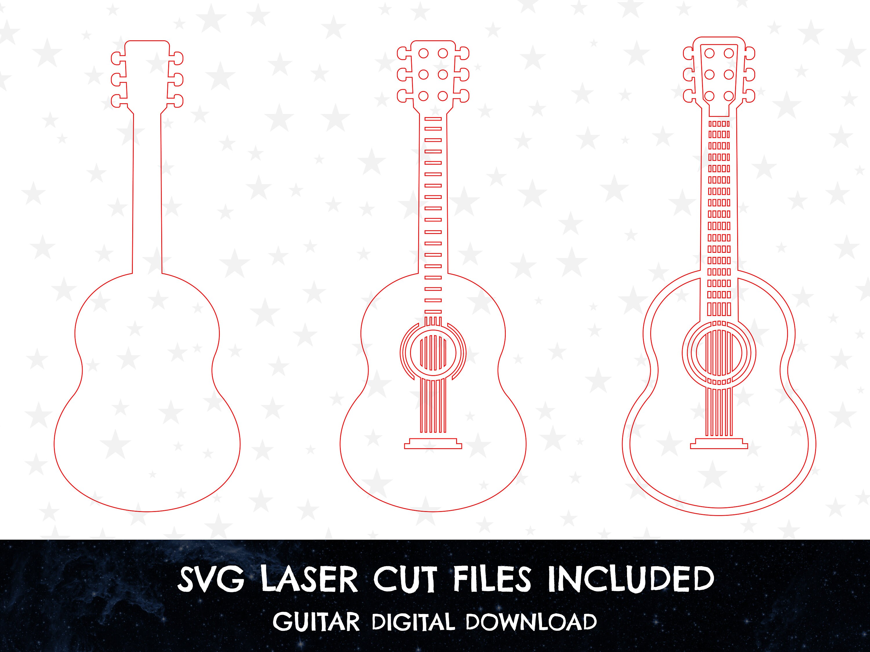 Acoustic Guitar SVG Guitar SVG Guitar Cut File Guitar | Etsy