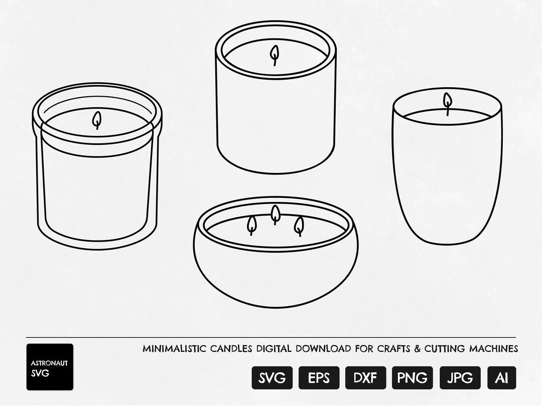 Simple Candles SVG, Minimalistic Candle SVG, Candle Cutting File ...